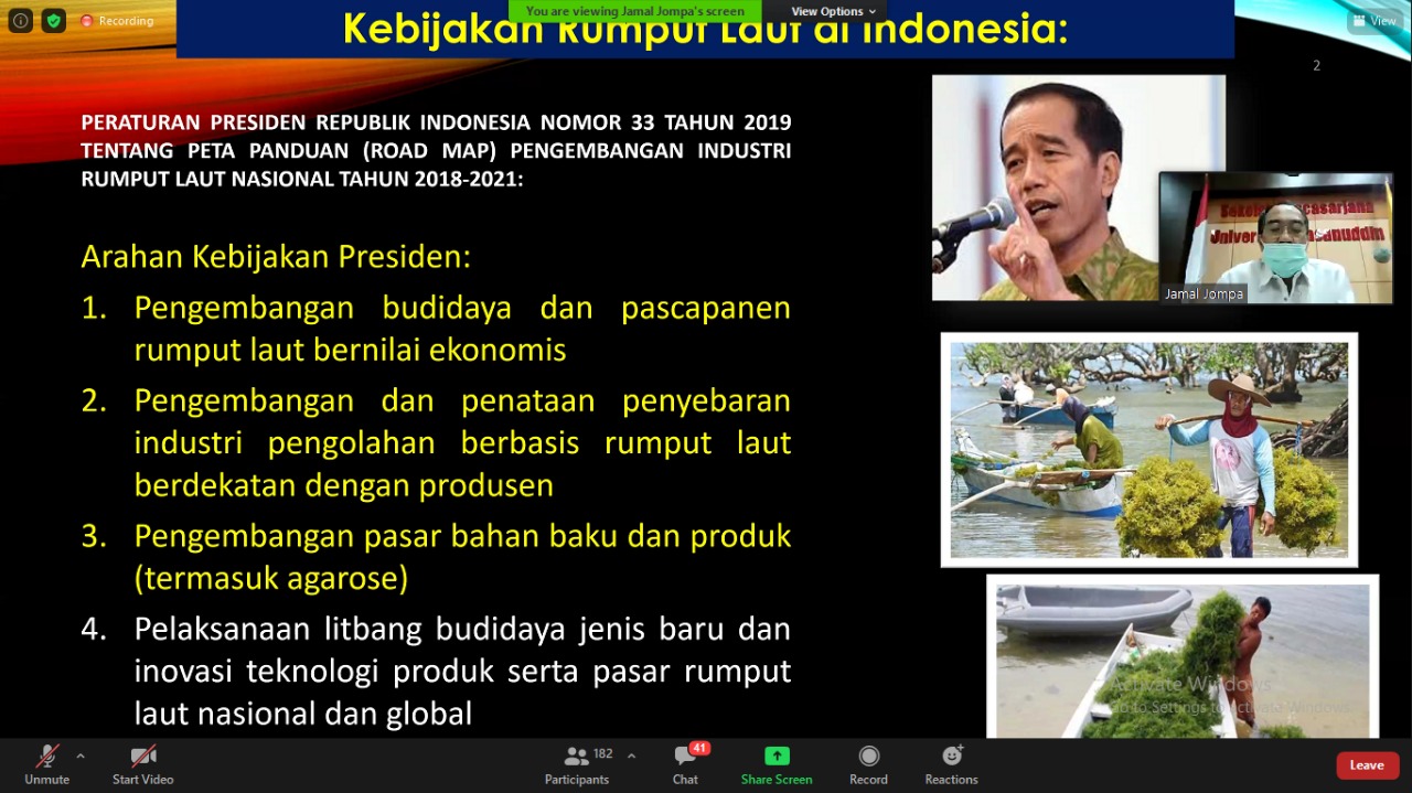 Unhas Gelar Workshop Pengembangan Penelitian dan Inovasi Rumput Laut - Hasanuddin University