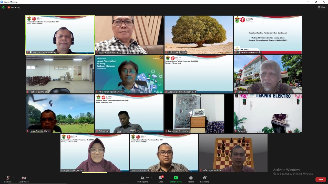 Unhas dan BRIN Gelar Sosialisasi Skema Fasilitas Pendanaan Riset - Hasanuddin University