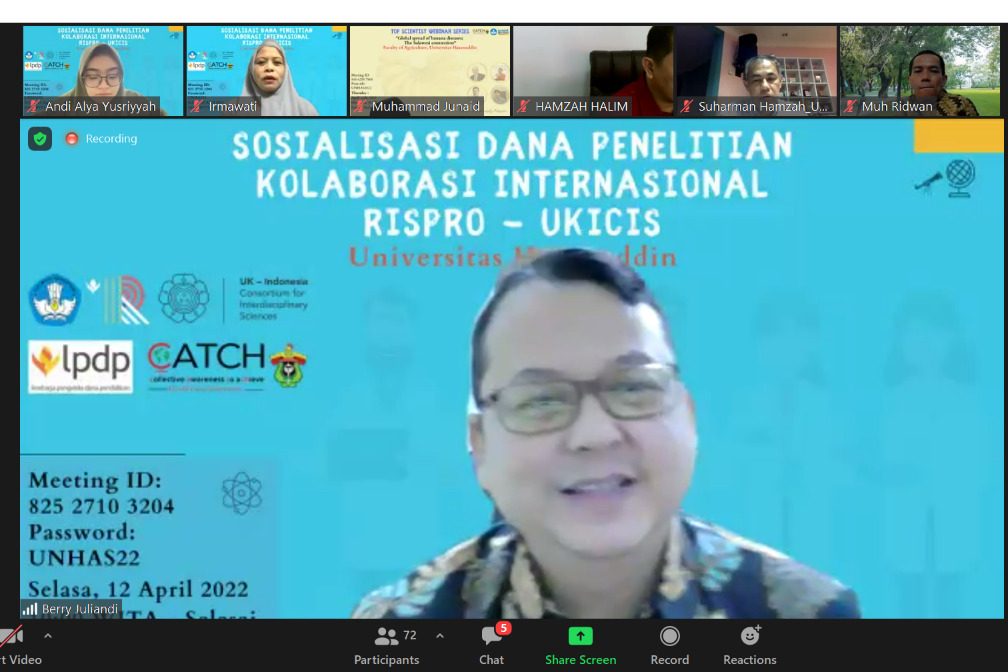 Unhas Gelar Sosialisasi Dana Penelitian Kolaborasi Internasional RISPRO-UKICIS - Hasanuddin ...